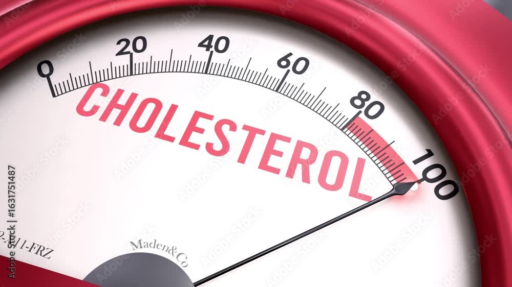 Cholesterol meter showing increasing, dangerous and high levels of ...