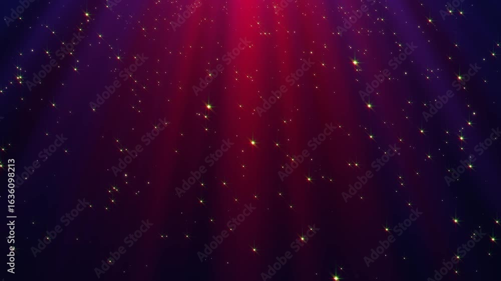 christmas and new year glitter particles and shining stars falling and ...