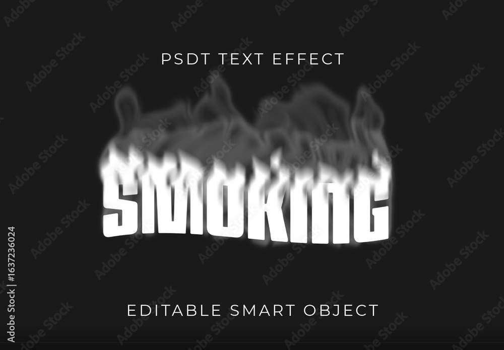 White Smoking Bold Font Heavy Vapor Text Effect Stock Template | Adobe ...