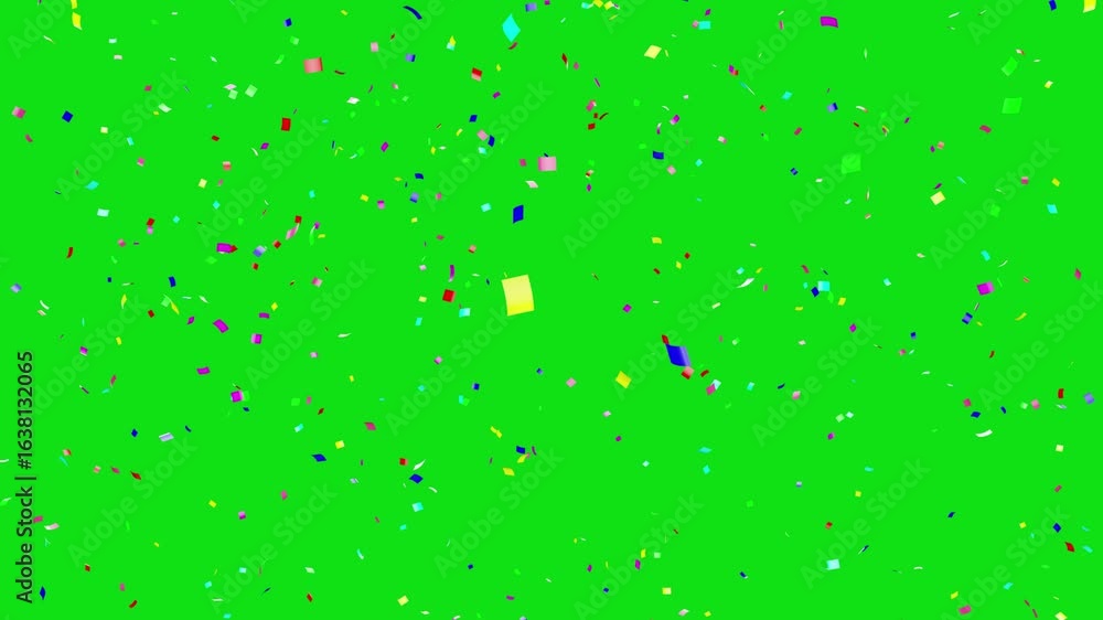 Loopable Multicolor Confetti Explosion with alpha channel 4K. falling ...