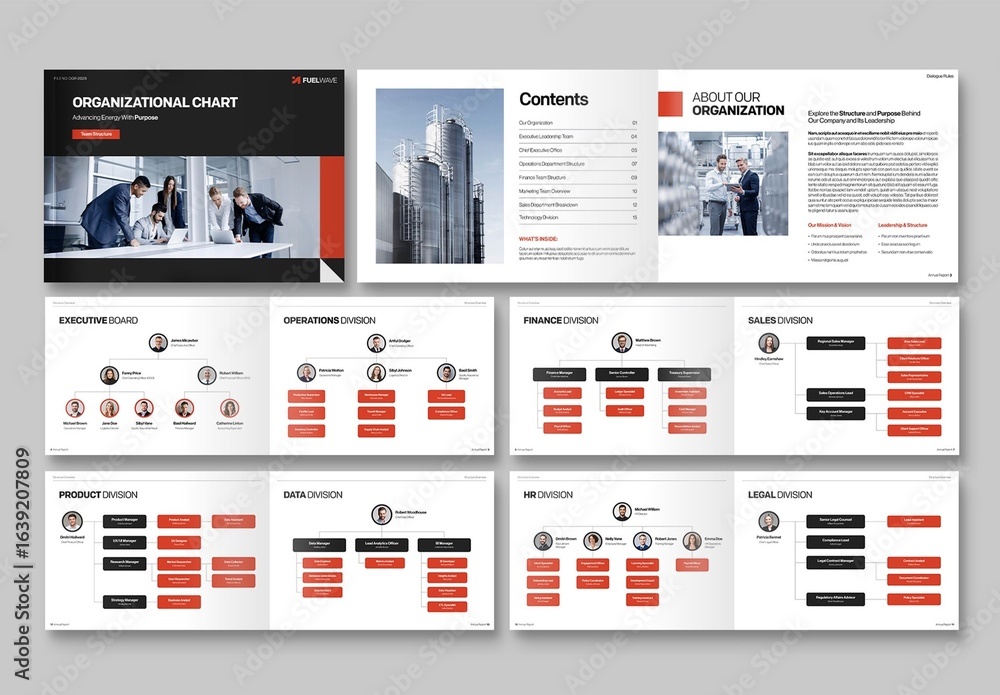 Company Org Chart Template, Organizational Chart Infographic Brochure ...