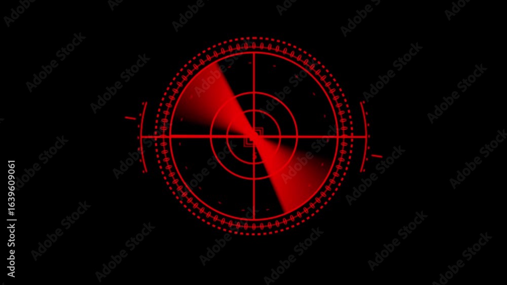 Radar animation on black background. Radar sending signals. Radar ...