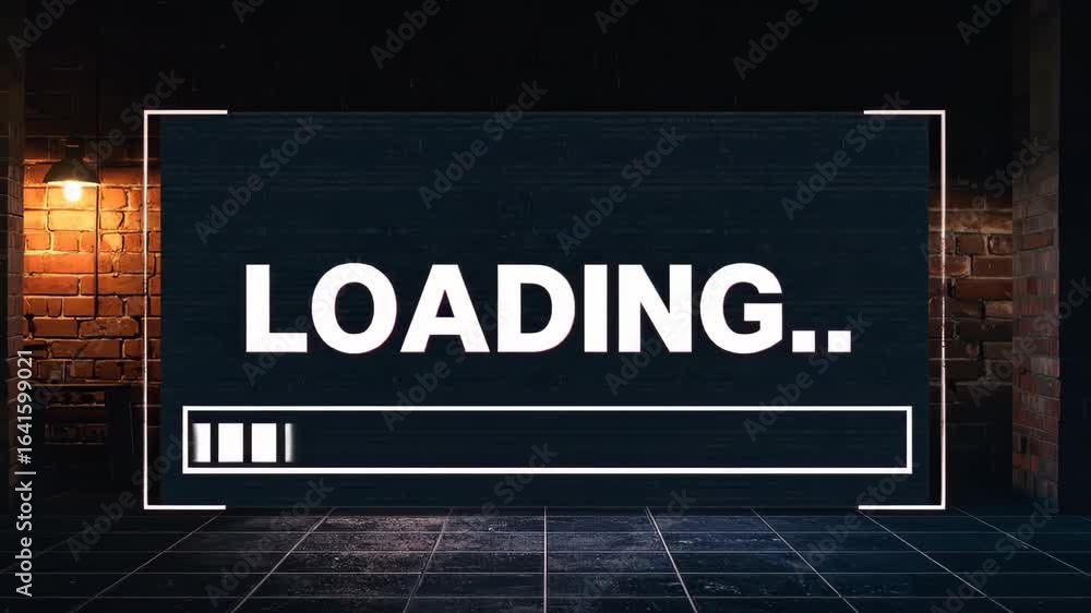 Loading Screen Animation in a Dark Brick Alleyway with Progress Bar ...