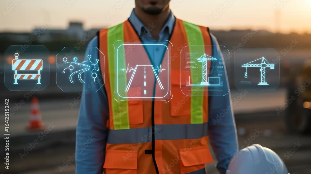 Civil engineering technology in action: an adult engineer manages smart ...