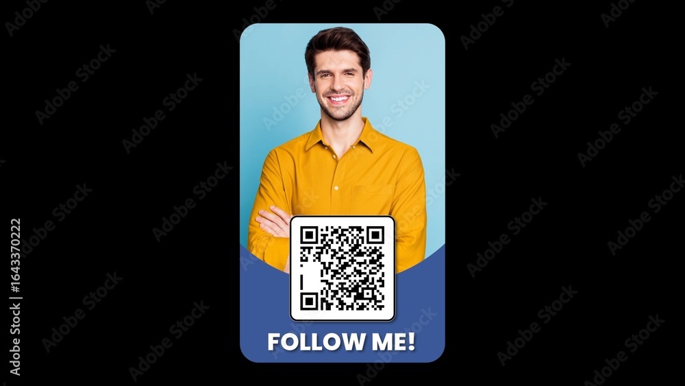 Follow Me QR Code Social Pop-Up Stock Template | Adobe Stock