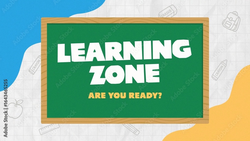 Green Chalkboard Learning Kids Scribbles Title Intro Stock Template ...