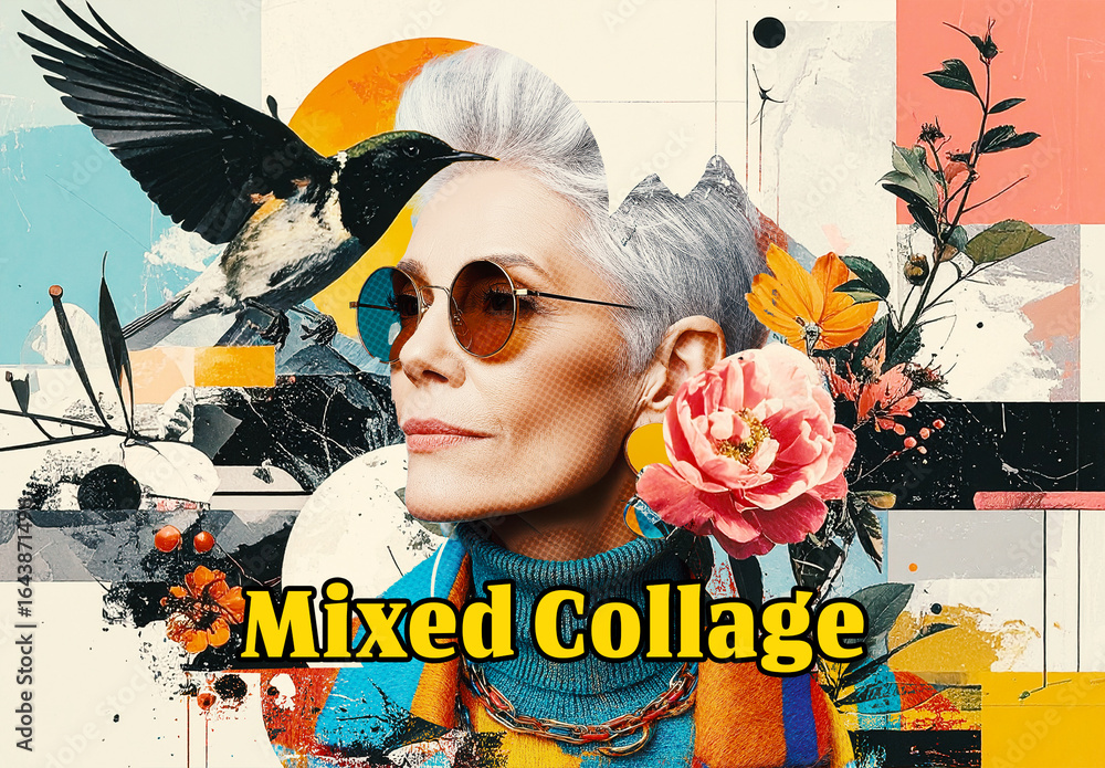 Mixed Collage Photo Effect Stock Template | Adobe Stock
