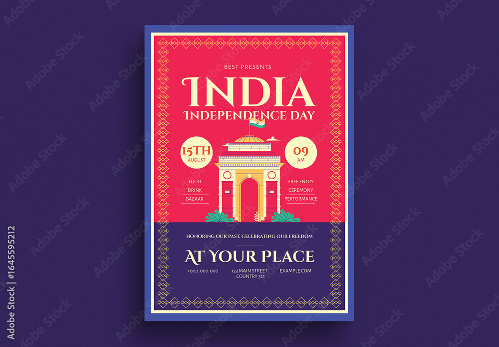 India Independence Day Flyer Stock Template | Adobe Stock