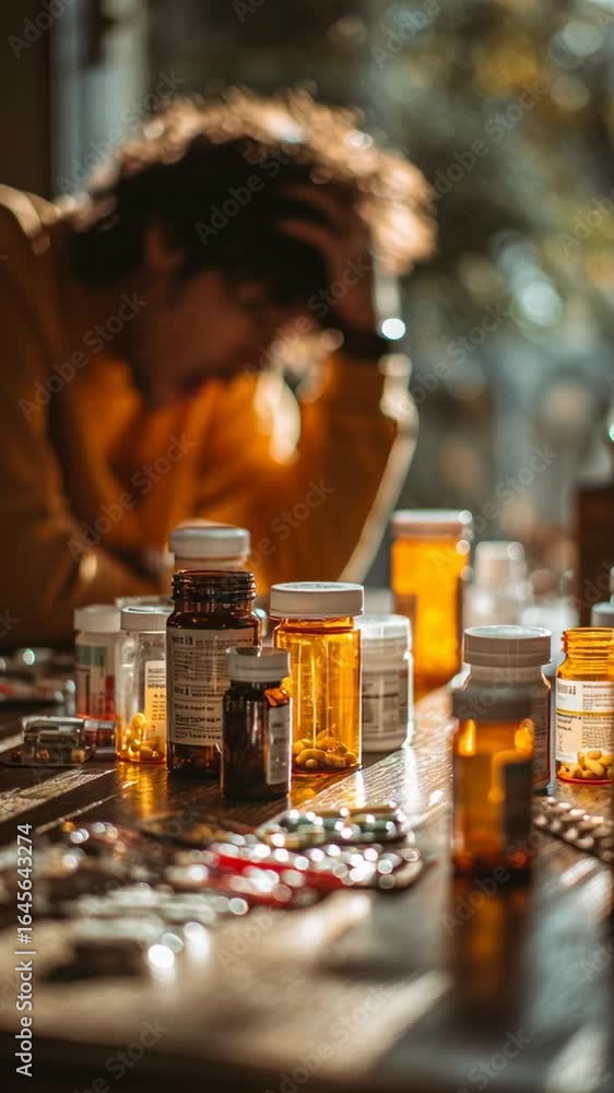 Prescription drug abuse and mental health crisis. A young man ...