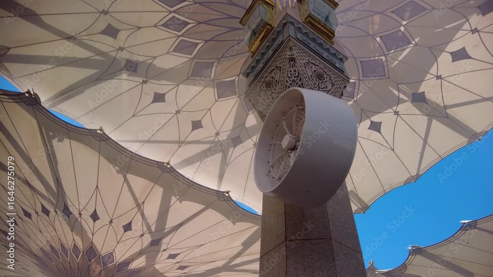 Misting Fans and Giant Umbrellas at Al-Masjid an-Nabawi Mosque, Medina ...
