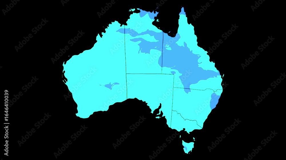 Animated Map of Australia with States and Capitals. Motion map of ...