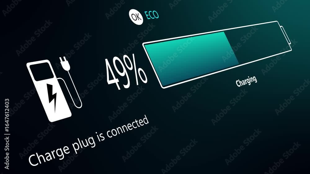 Vidéo Stock Electric car charging animation background. showing charger ...