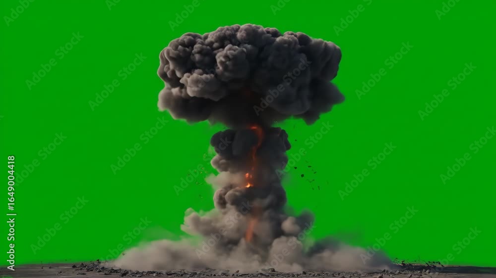 Atomic Bomb Explosion VFX - Green Screen - A dramatic visual effect ...