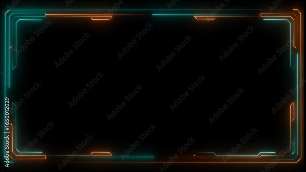 Technology HUD Loop Animation. Frame border HUD element. Abstract ...
