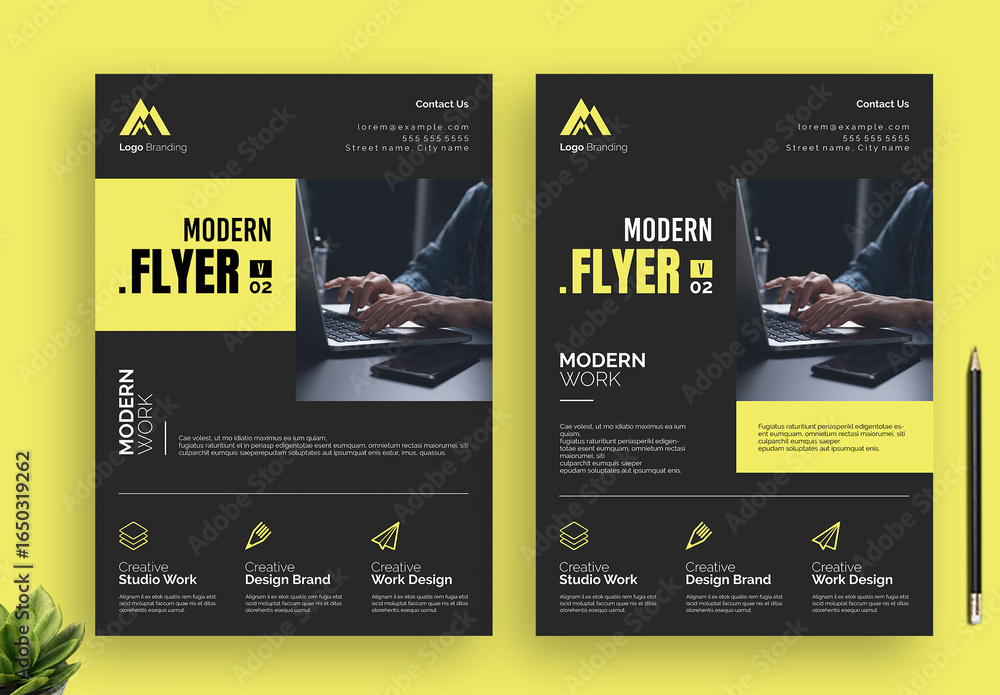 Modern Flyer Layouts plantilla de Stock | Adobe Stock