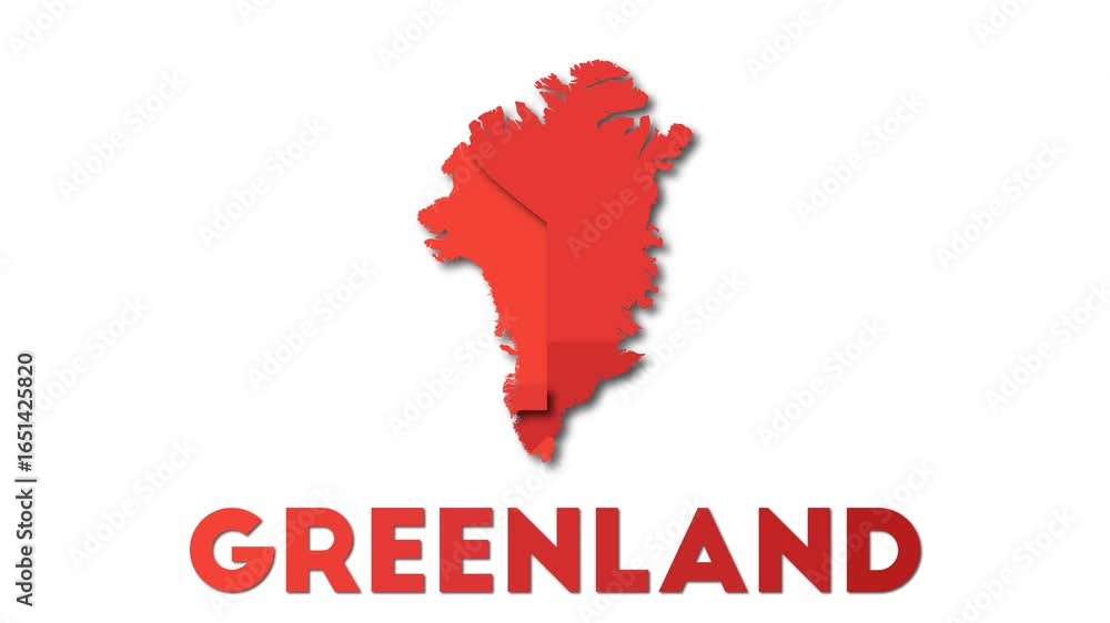 Greenland map showing regions. Animated country map with title. 4k ...