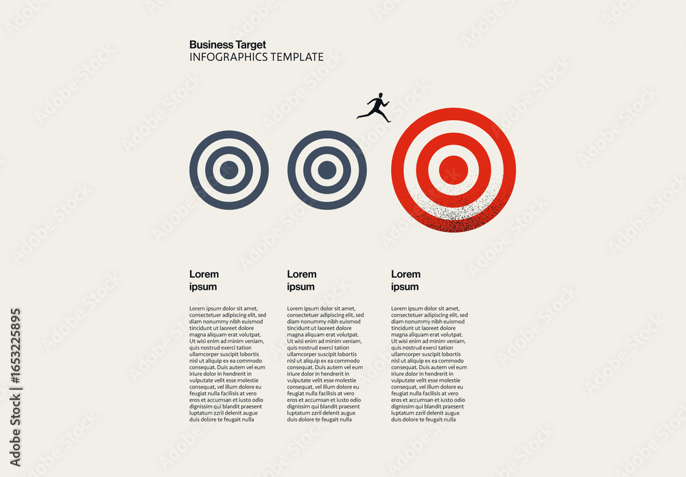 Business Objective Infographic Template with Targets Illustration Stock ...