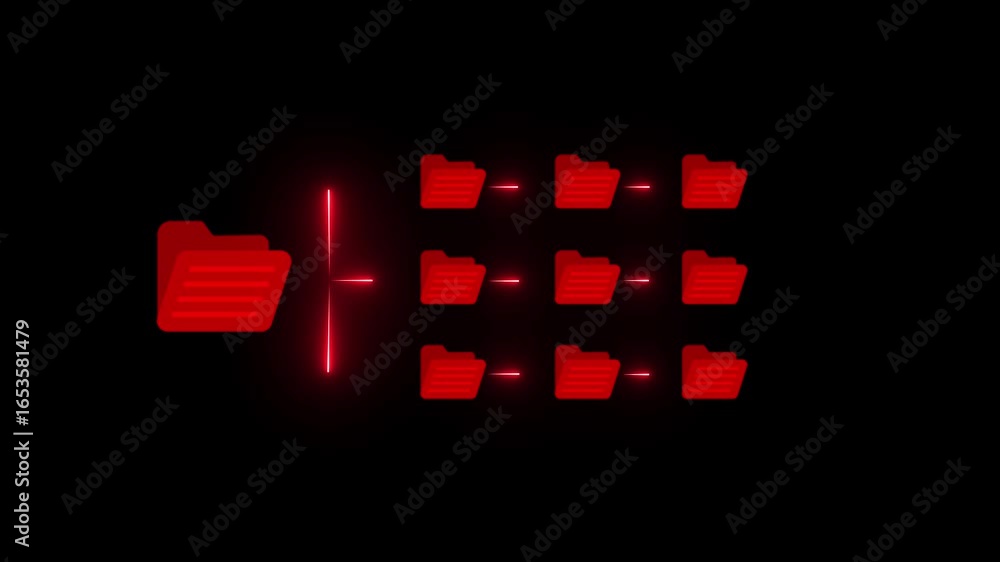 This diagram shows a hierarchical file system with multiple folders ...