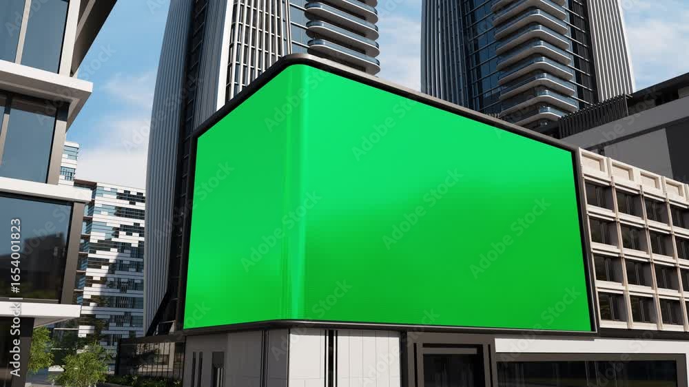 3d wall corner mounted billboard 3D Animated Billboard Green Screen ...