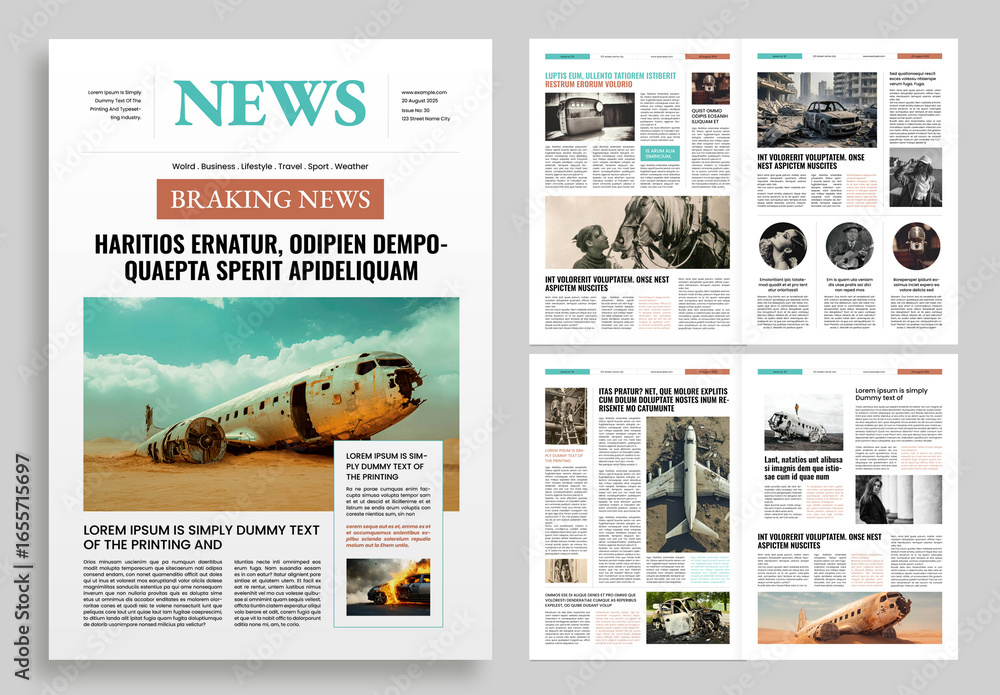 Classic Professional Newspaper Template Stock Template | Adobe Stock