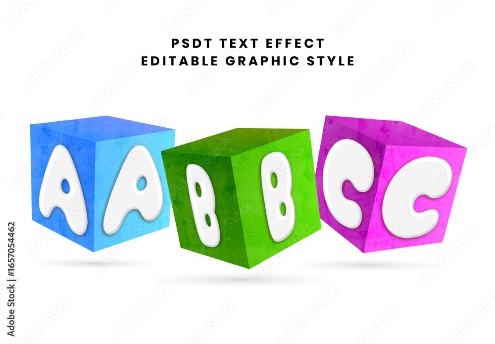 Colorful Cube Font Alphabet Cartoon Toy Text Effect Stock Template ...