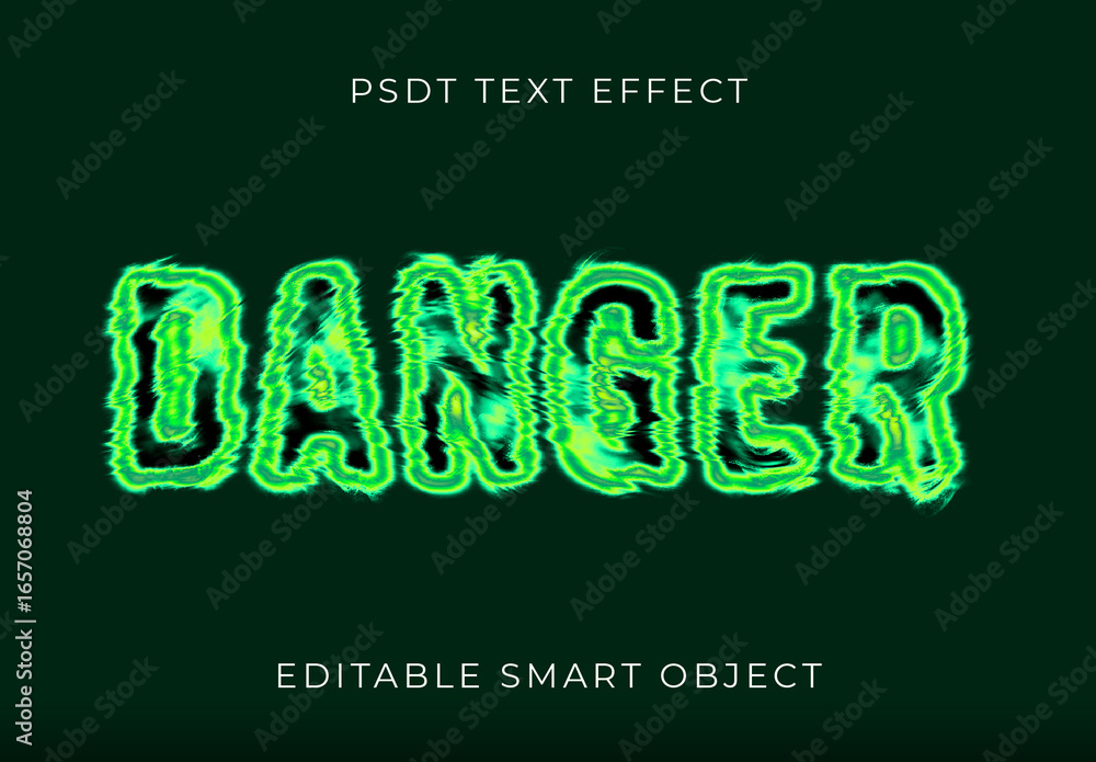 Green Toxic Font Danger Neon Glitch Text Effect Stock Template | Adobe ...