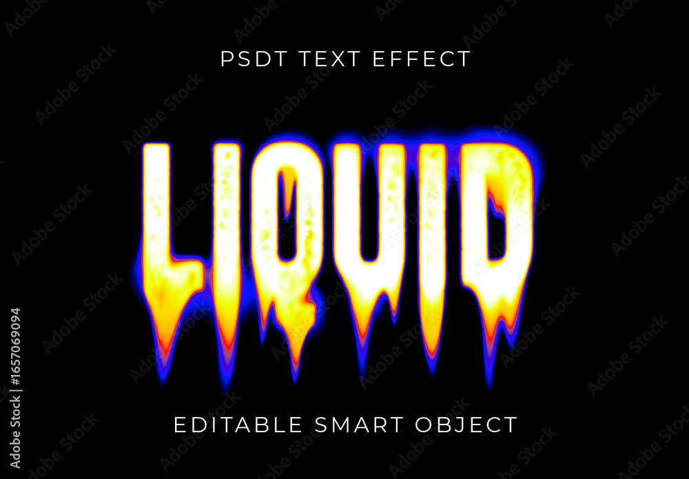 Yellow And Blue Toxic Font Liquid Melt Psychedelic Text Effect Stock ...
