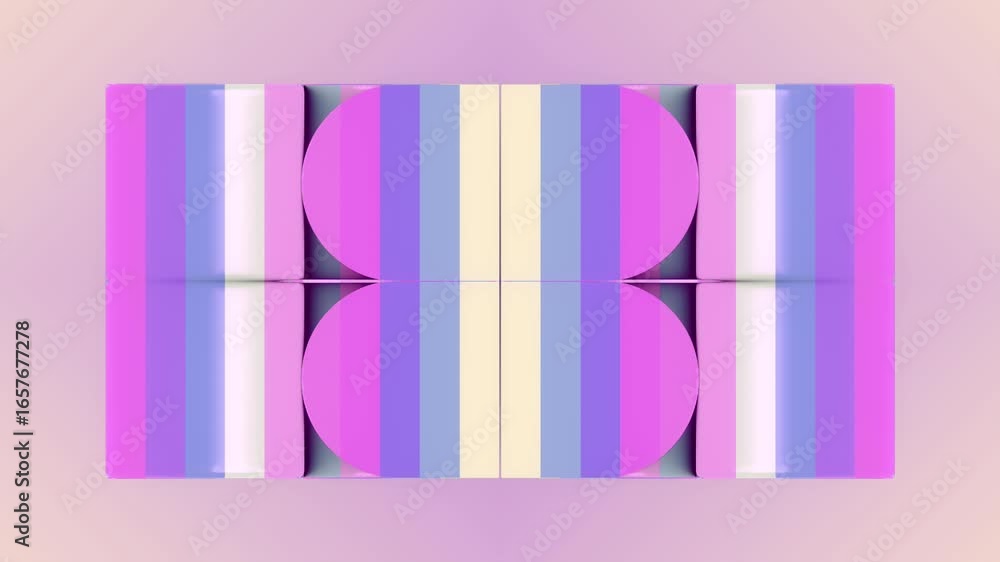Dynamic Op Art pattern loop animation. Bright geometric elements move ...