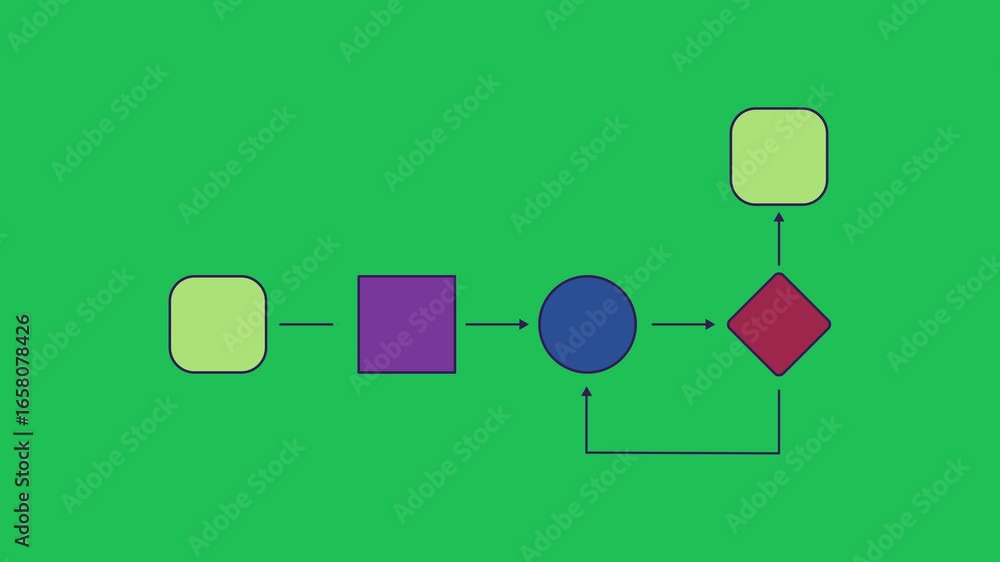 Stockvideon 4K motion graphic with green screen of process management ...