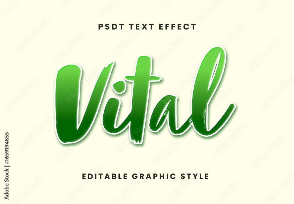 Green Healthy Font Brush Glossy Script Text Effect Stock Template ...
