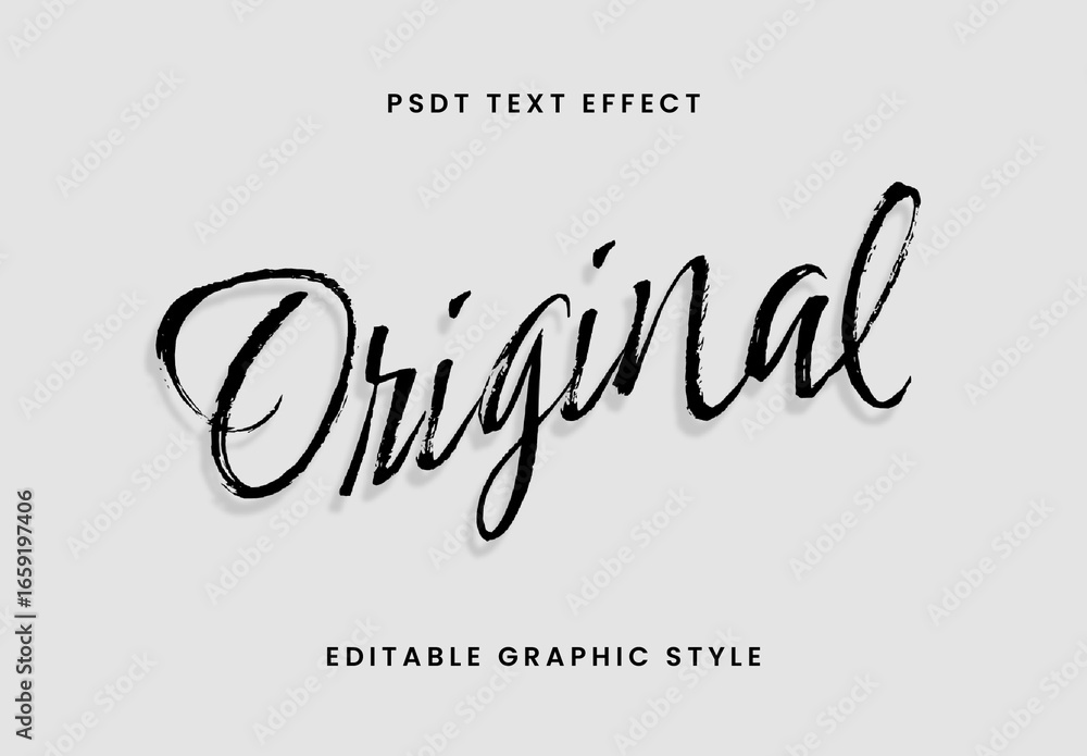 Black Flat Ink Font Handwritten Script Brush Text Effect Stock Template ...