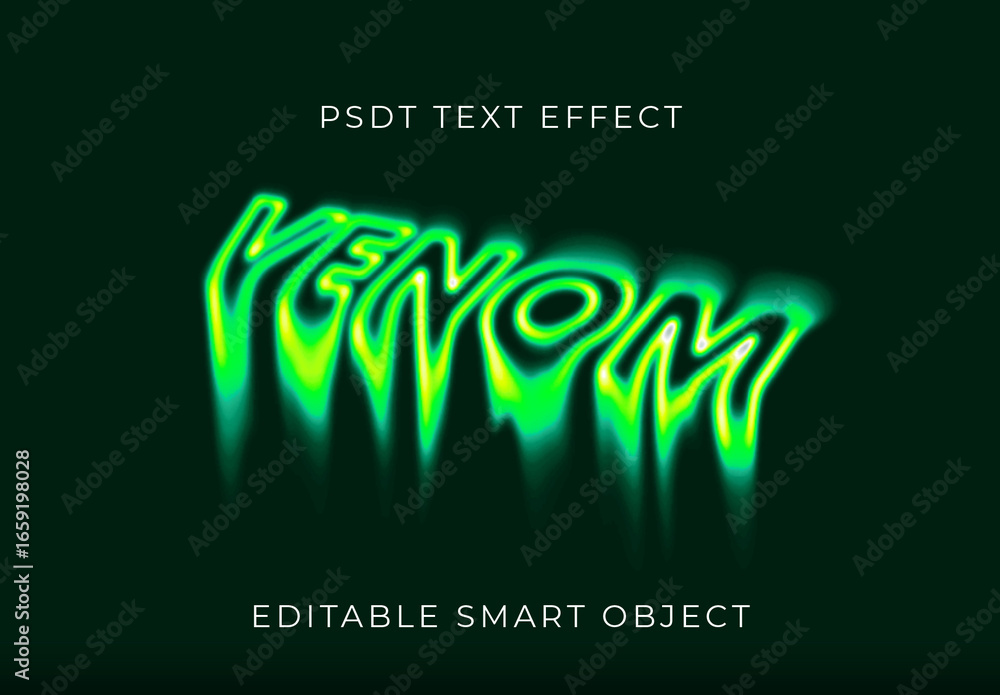 Green Toxic Font Psychedelic Dripping Text Effect Stock Template ...