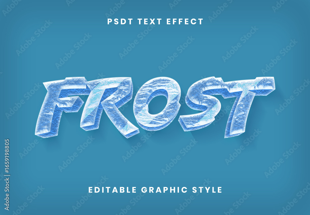 White And Blue Ice Font Frost 3D Bold Text Effect Stock Template ...