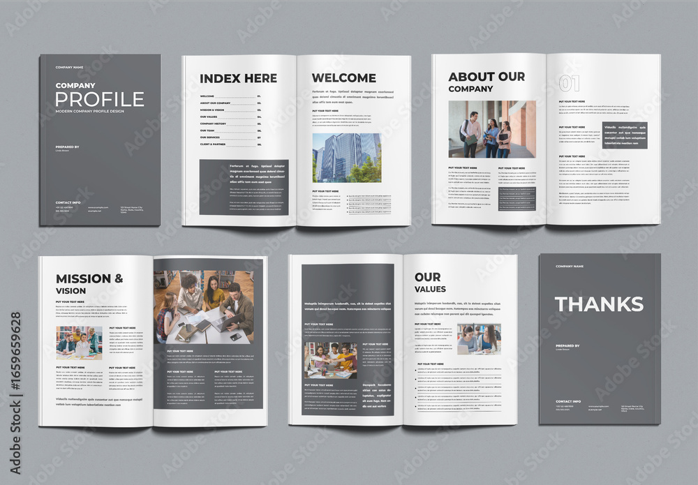 Company Profile Layout Design Stock Template | Adobe Stock