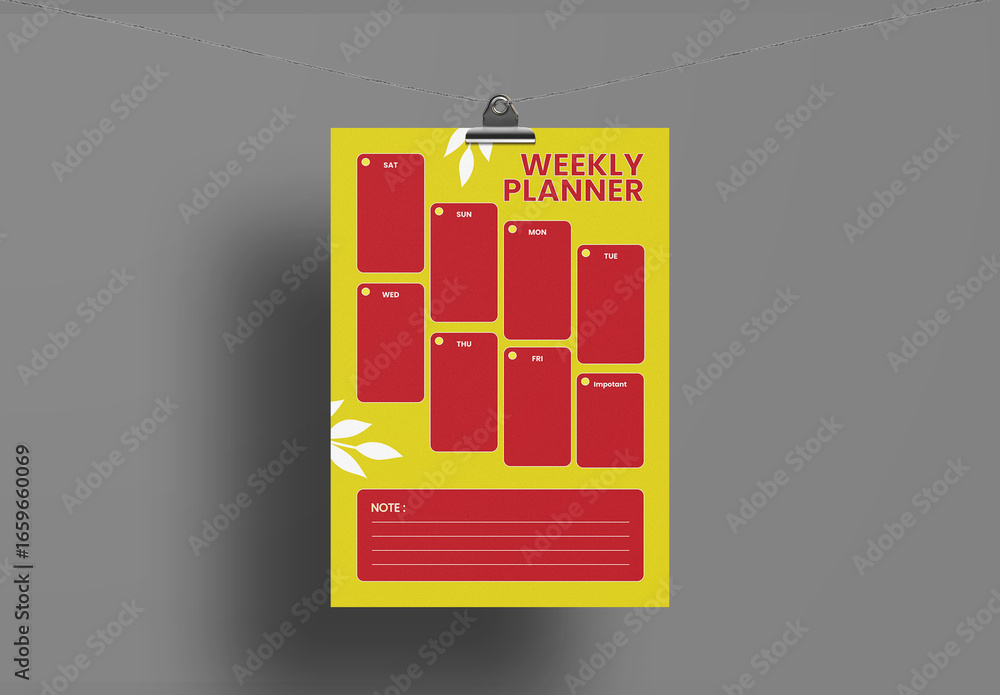 Printable Weekly Planner Sheet Stock Template | Adobe Stock