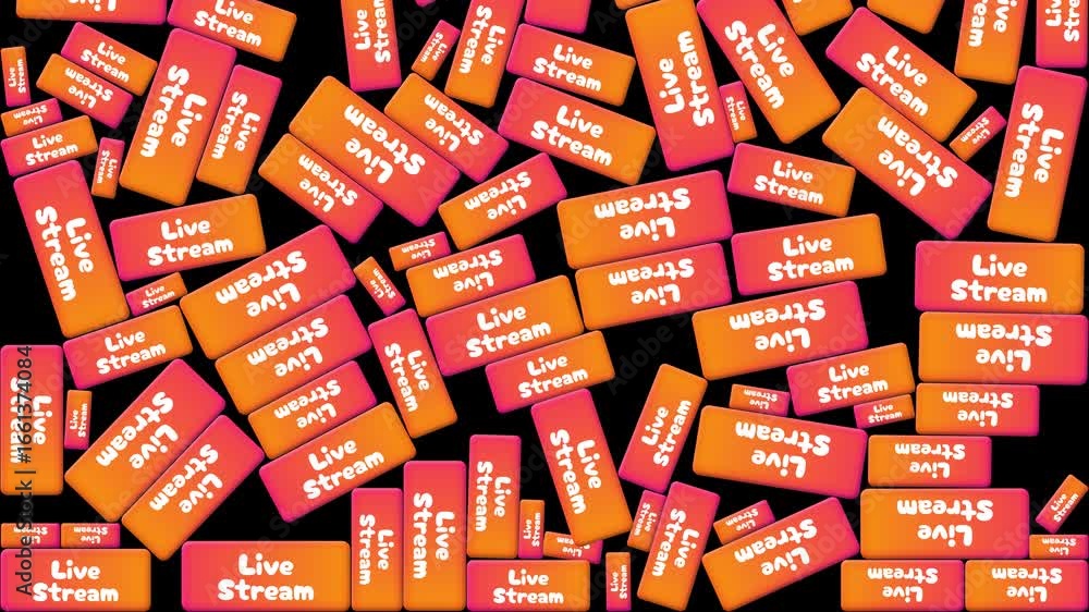 Live stream icons falling animation on transparent background ...