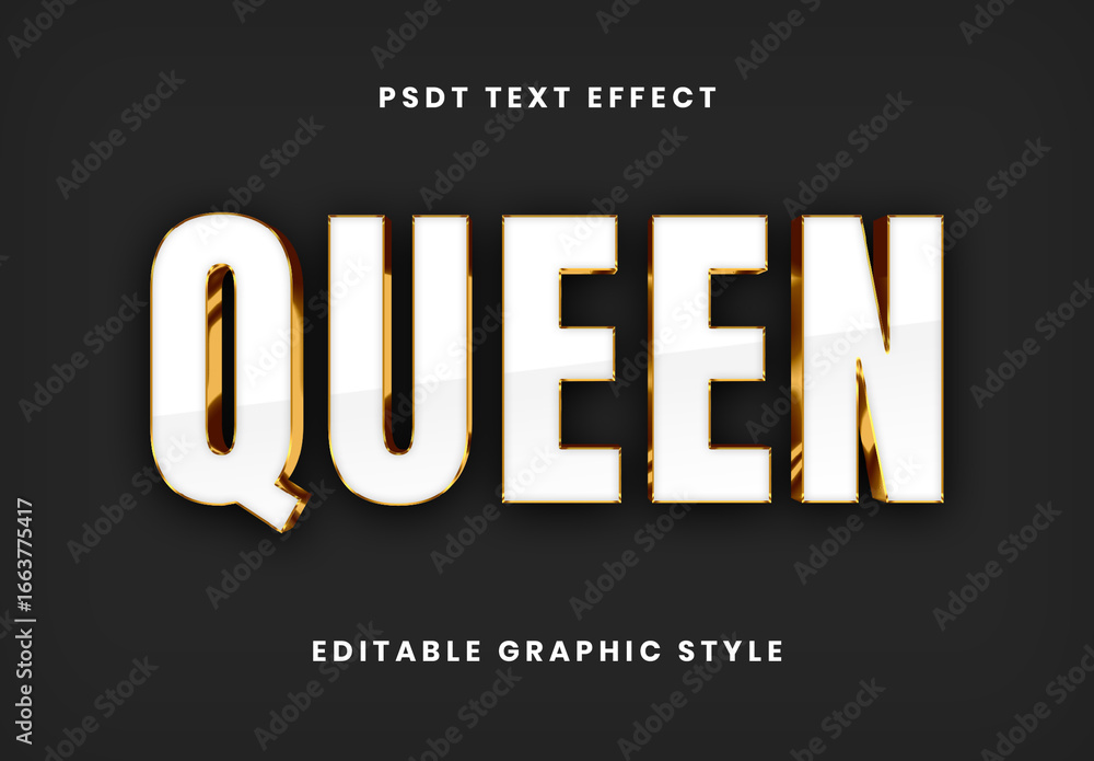 White And Gold Expensive Font Bold Luxury 3D Text Effect Stock Template ...