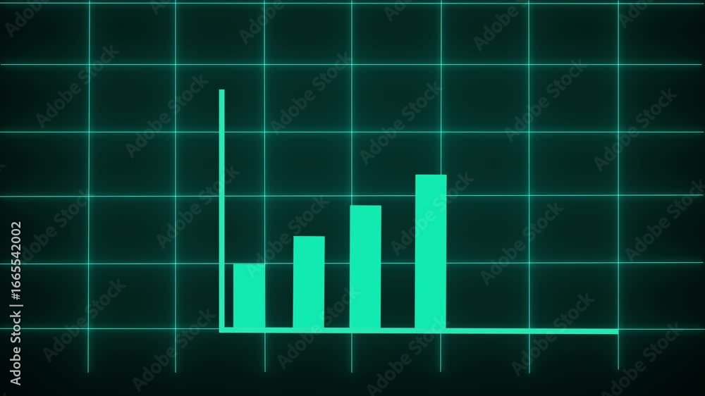 Motion animated footage. Statistics bars columns growth, arrow up. Bar ...