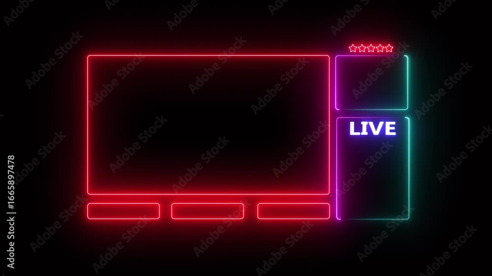 Abstract Neon live Stream Overlay - Looping Facepalm a Chat Frame ...