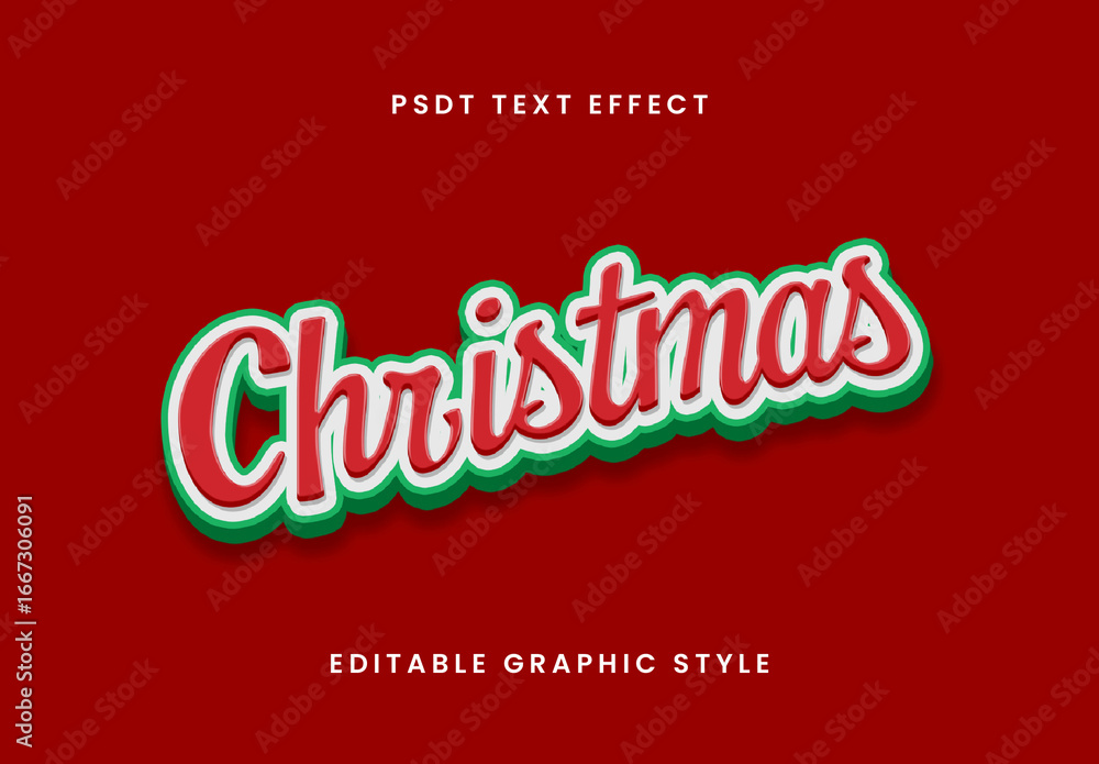 Red And Green Christmas Font Holiday Script Bold Text Effect สต็อกเทมเ ...