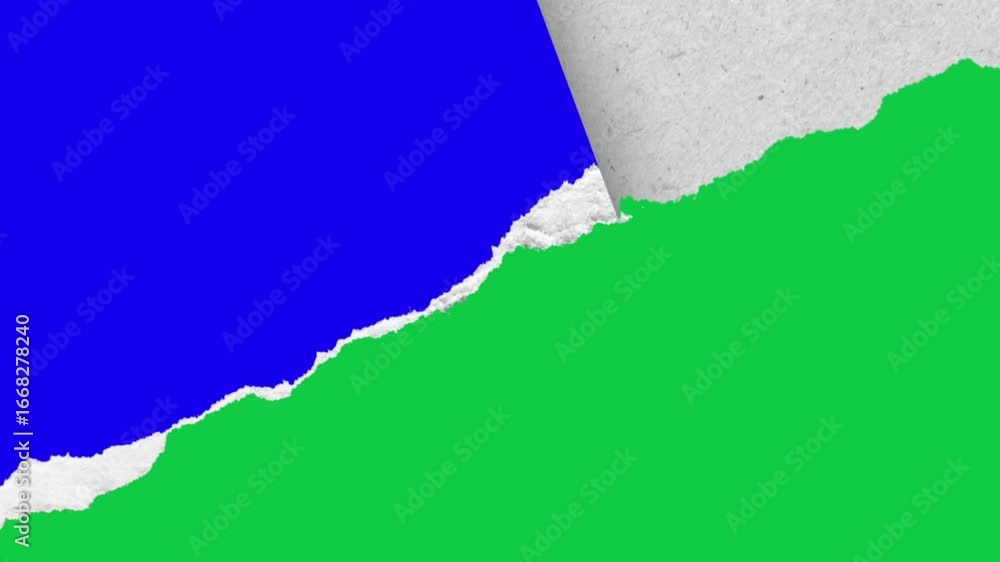 Vídeo do Stock: Torn paper diagonally, tear paper, rip paper transition ...