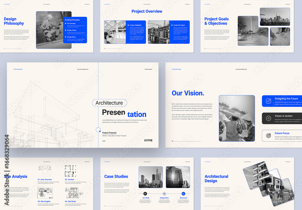 Modern and Clean Architectural Portfolio Presentation Template for Project Proposals Stock ...