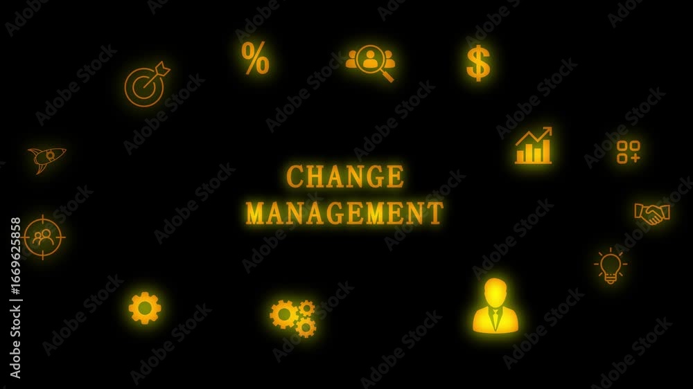 Change Management Business Concept, Digital Change Management Flowchart ...