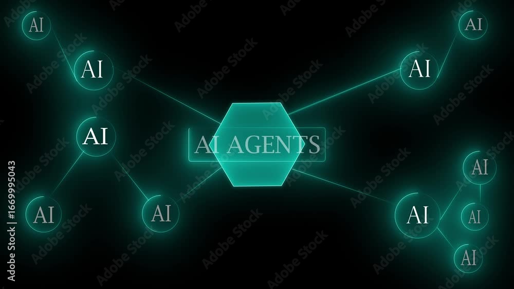 Multi function for Agentic AI technology motion background. Multi agent ...