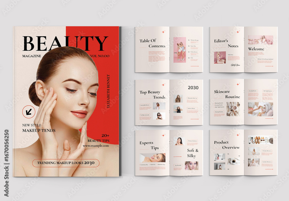 Minimalist Beauty Magazine Template Stock Template | Adobe Stock