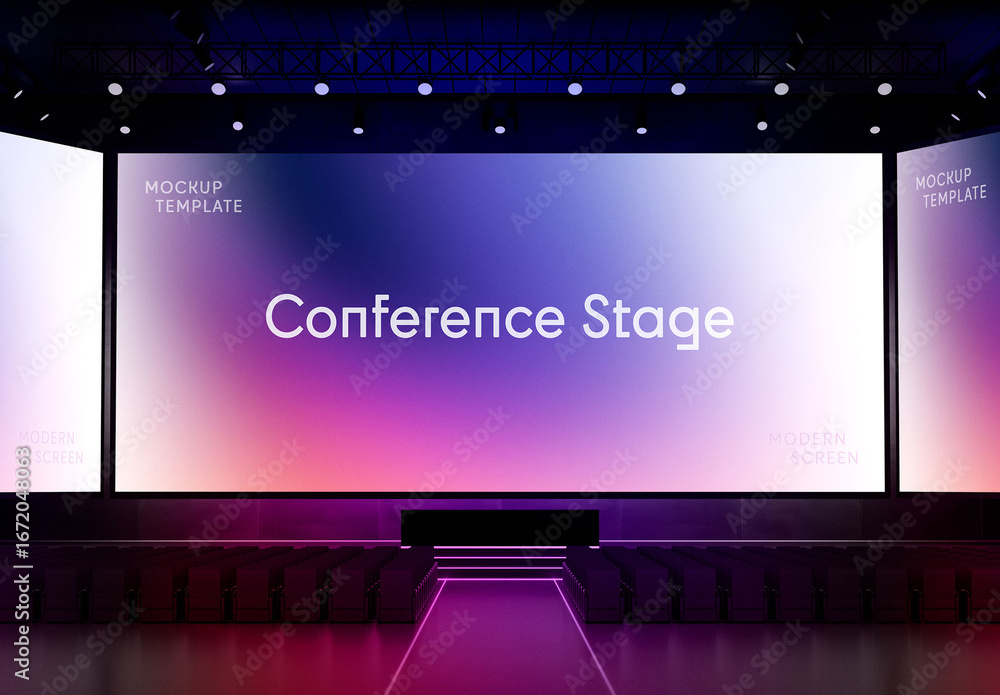 Conference Stage Screen Mockup Stock Template | Adobe Stock