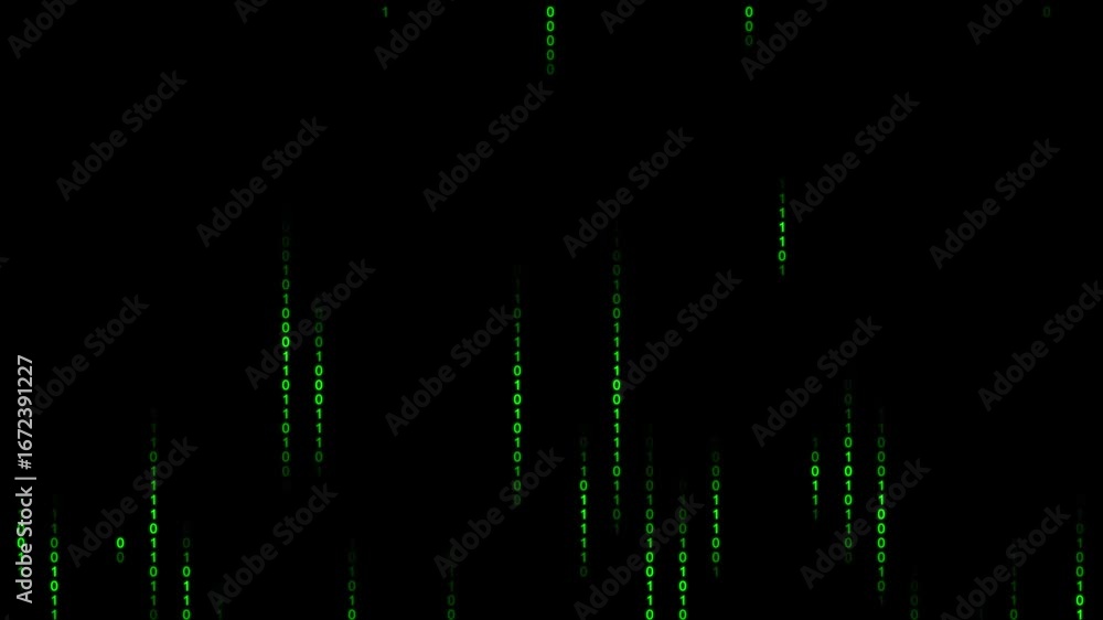 computer binary code numbers falling. computer binary code digital rain ...
