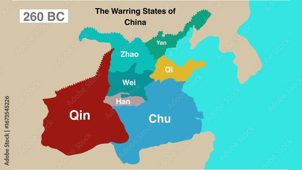 motion of history and geography, warring states of china map, Warring ...