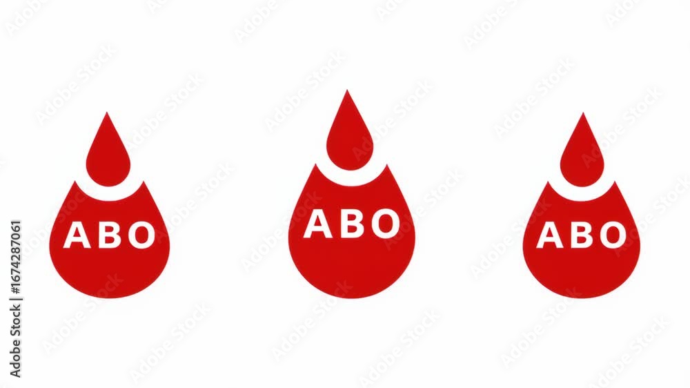 Red ABO Blood Group Symbol with Drop Illustration, representing Blood ...