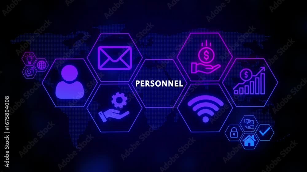 Global Personnel Management Human Resources Business Technology Network ...